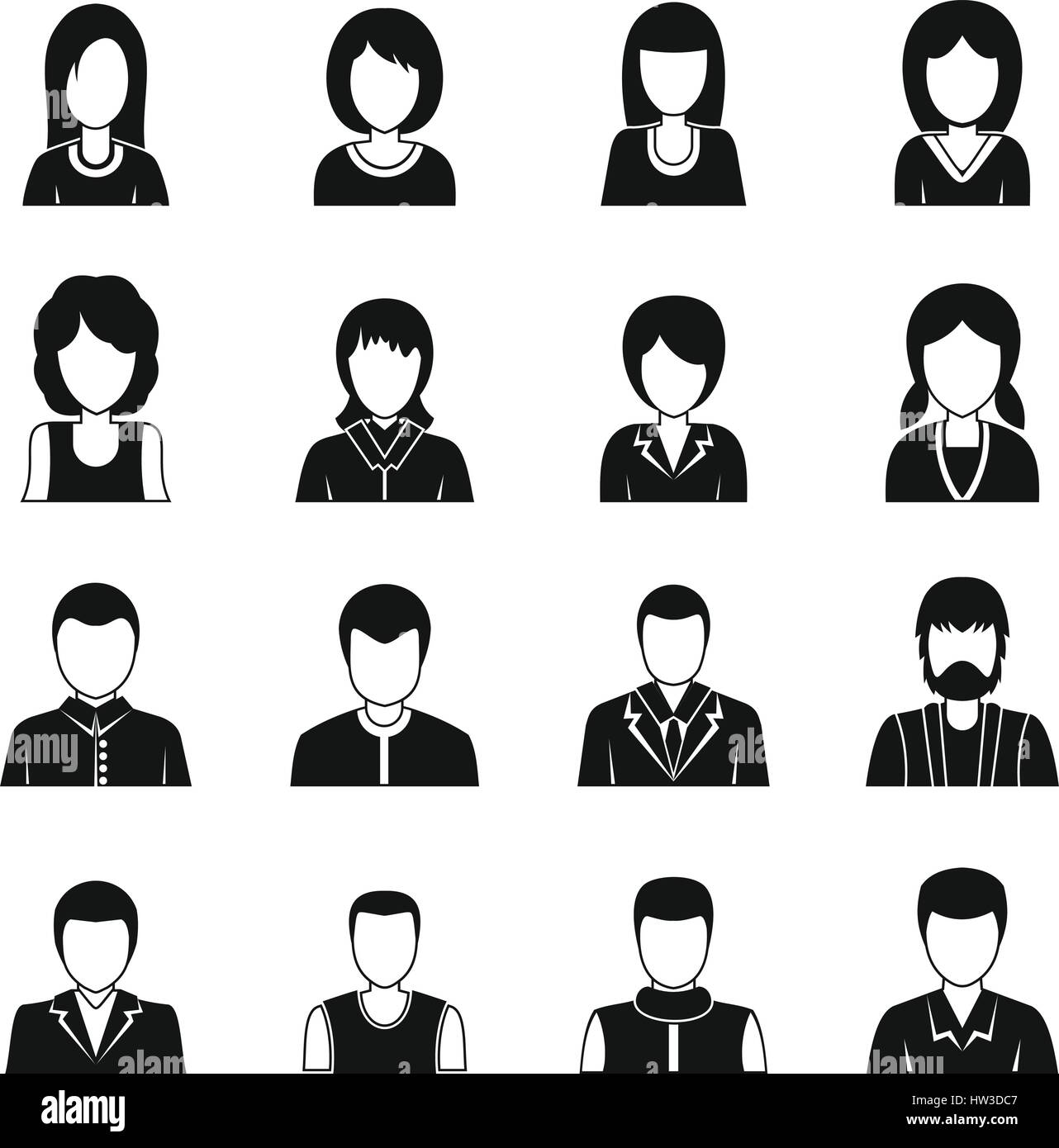 Various people icons set, simple style Stock Vector Image & Art - Alamy