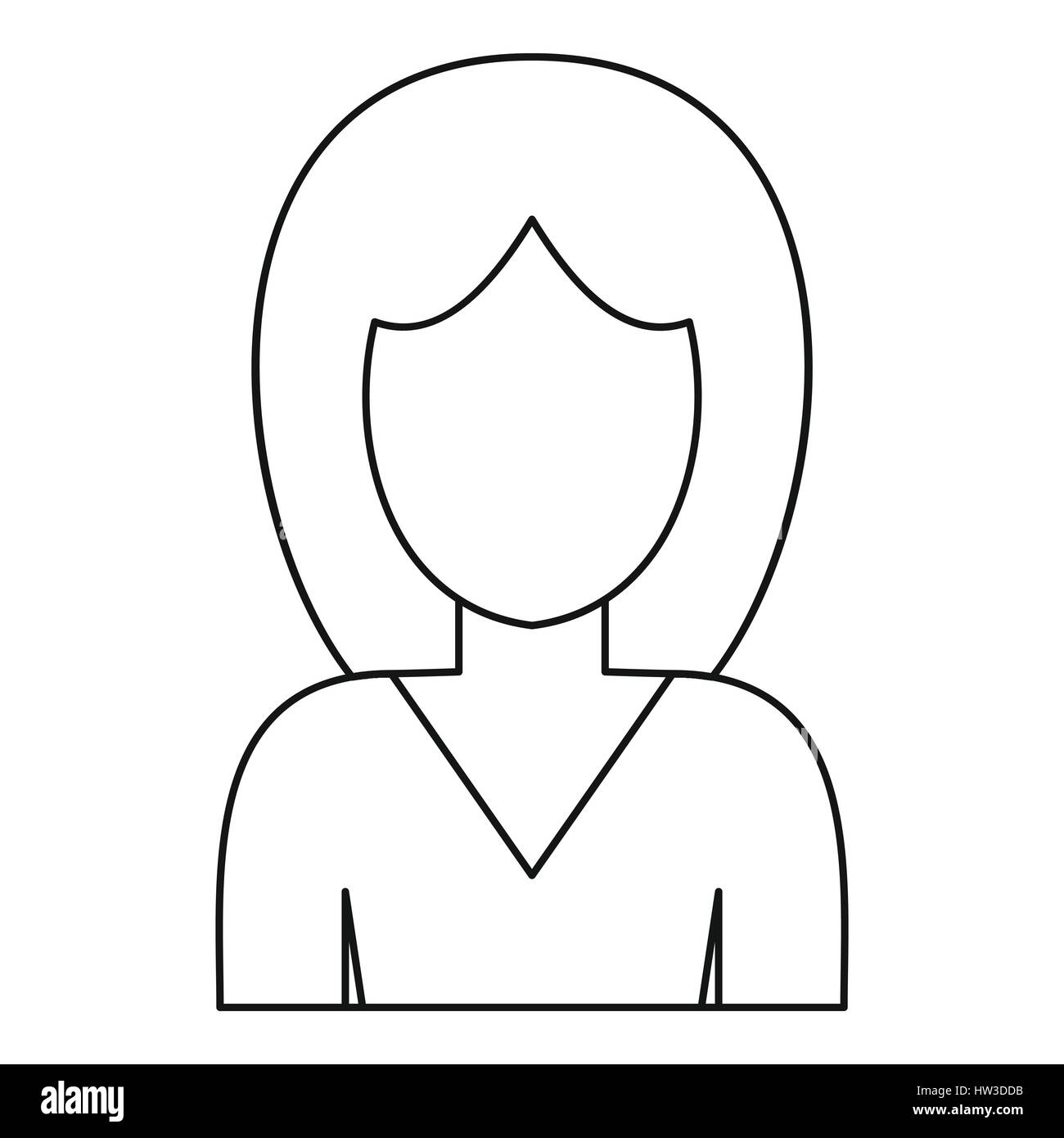 Female avatar icon, outline style Stock Vector Art & Illustration ...