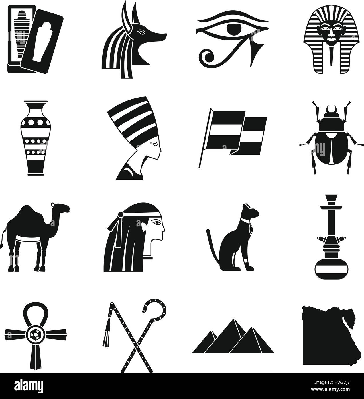 Egypt travel items icons set, simple style Stock Vector Image & Art - Alamy
