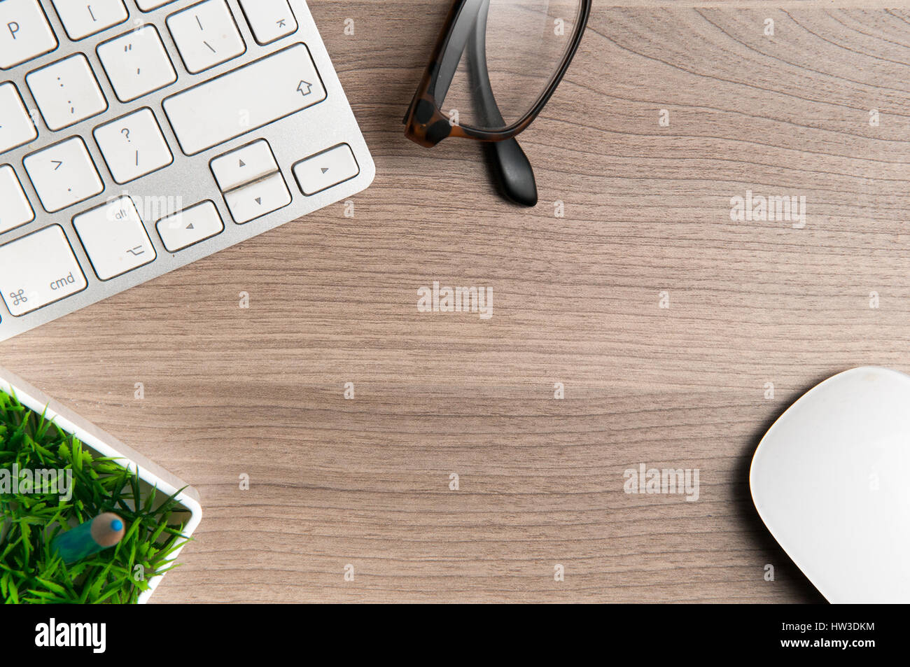 modern and minimalist office desk with copy space Stock Photo - Alamy