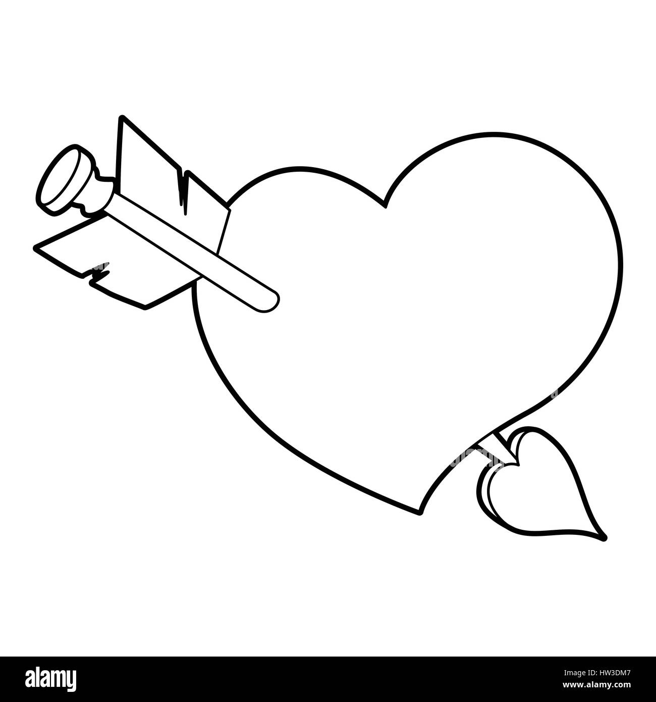 Heart with arrow icon, outline style Stock Vector Image & Art - Alamy
