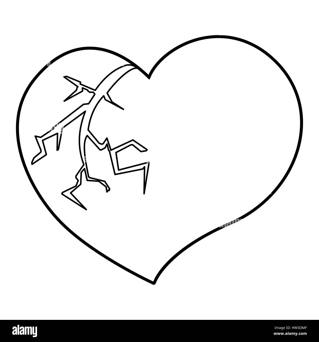 Broken heart icon, outline style Stock Vector Image & Art - Alamy