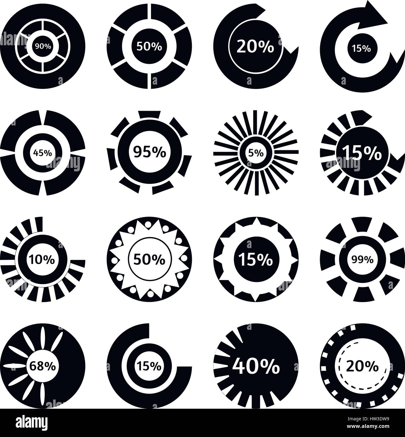 Black download status icons set, simple style Stock Vector Image & Art ...