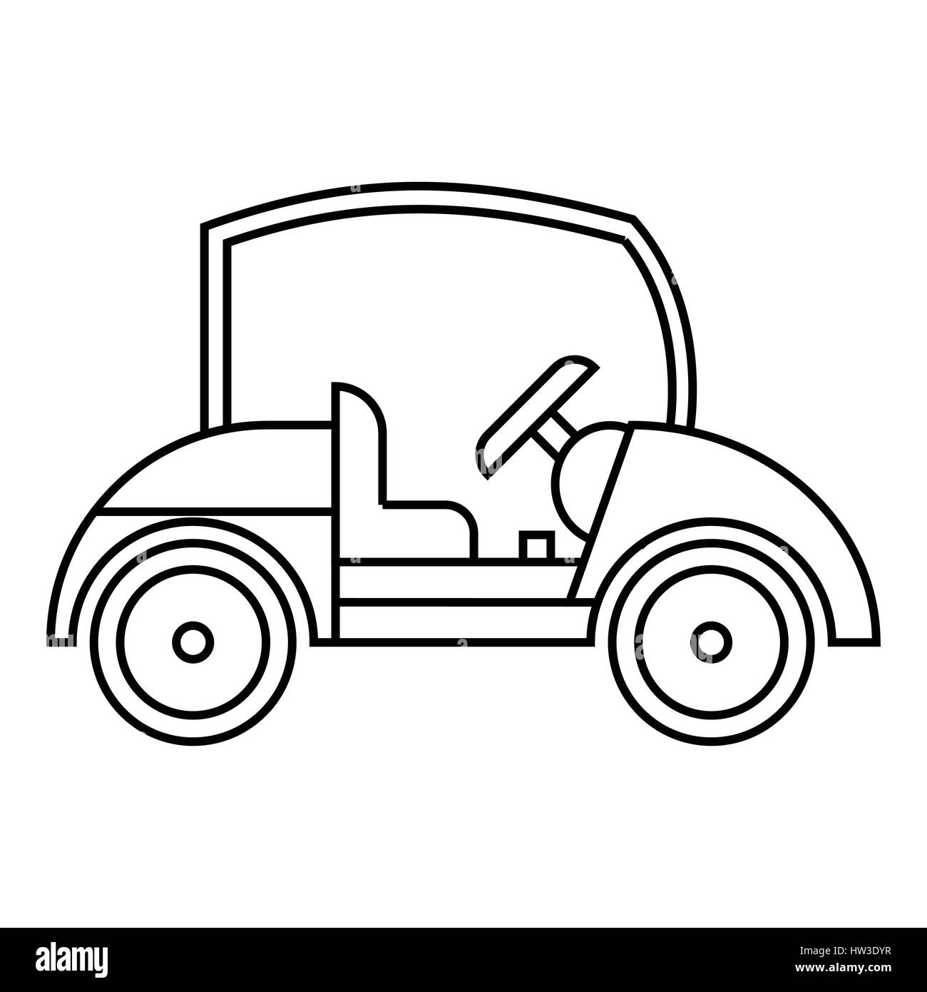 Golf car icon, outline style Stock Vector Image & Art - Alamy