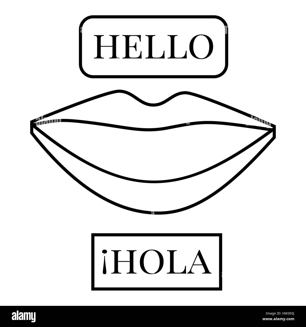 Lips to say words icon, outline style Stock Vector Image & Art - Alamy