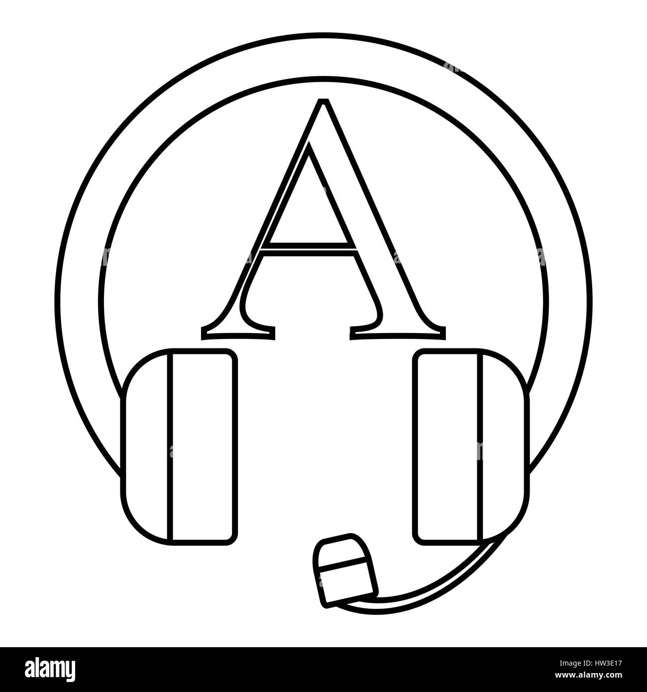 Language learning in headphones icon Stock Vector Image & Art - Alamy