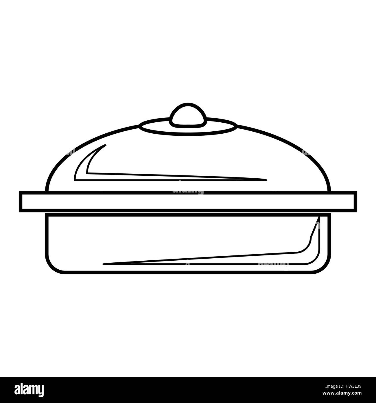 Pot icon, outline style Stock Vector Image & Art - Alamy