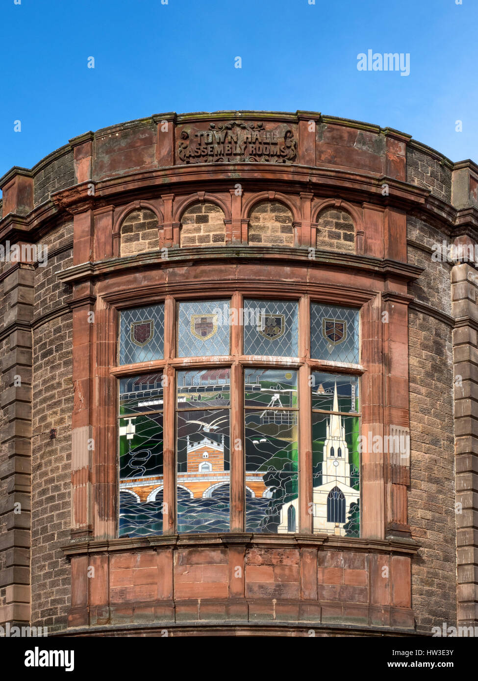 Stained Glass Window Depicting Local Landmarks in the Old Town Hall ...
