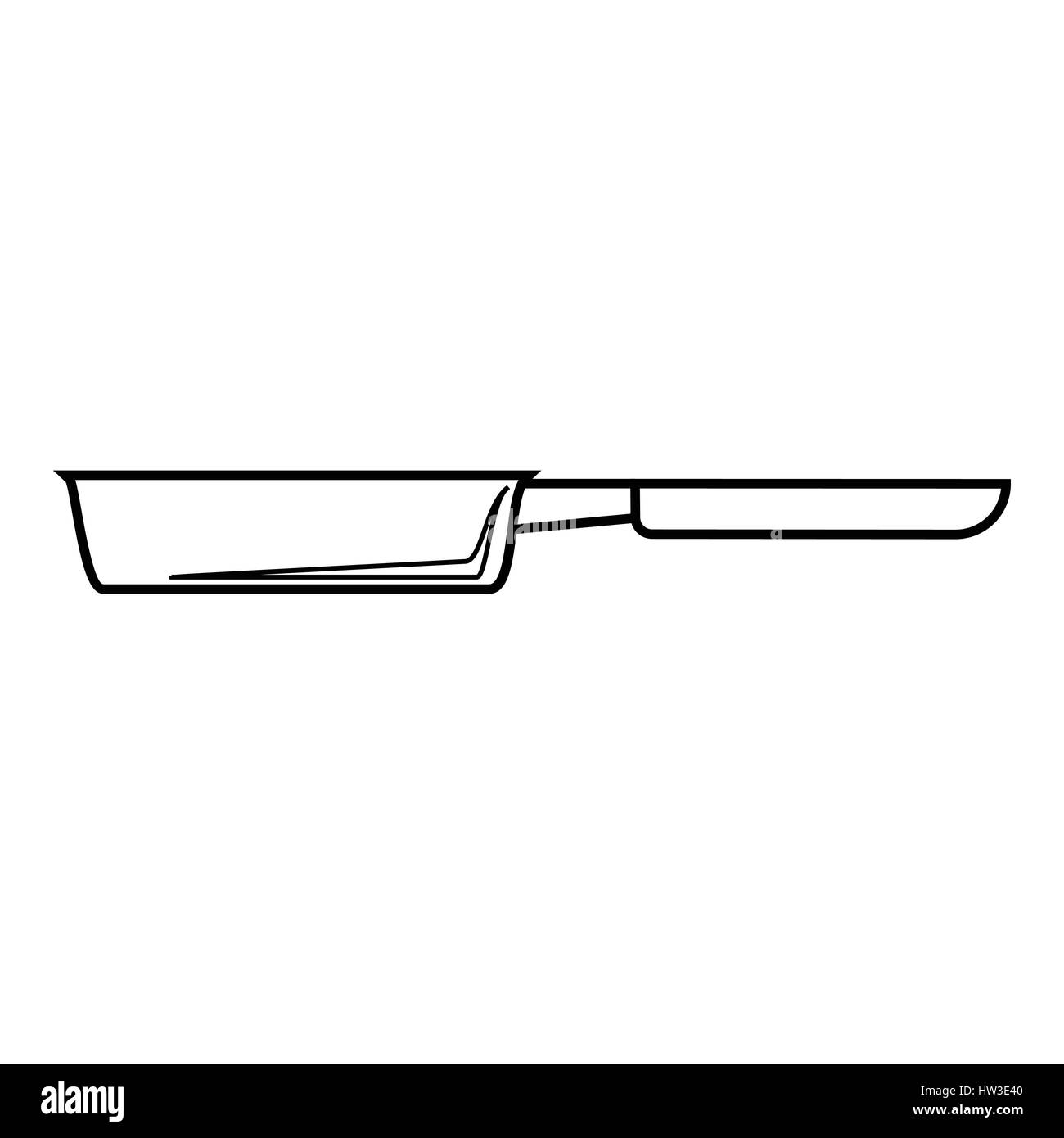 Frying pan icon, outline style Stock Vector Image & Art - Alamy