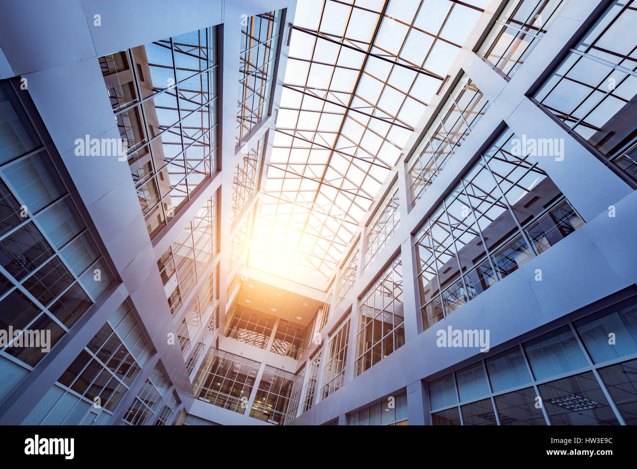 View of the corridor inside the office building Stock Photo - Alamy