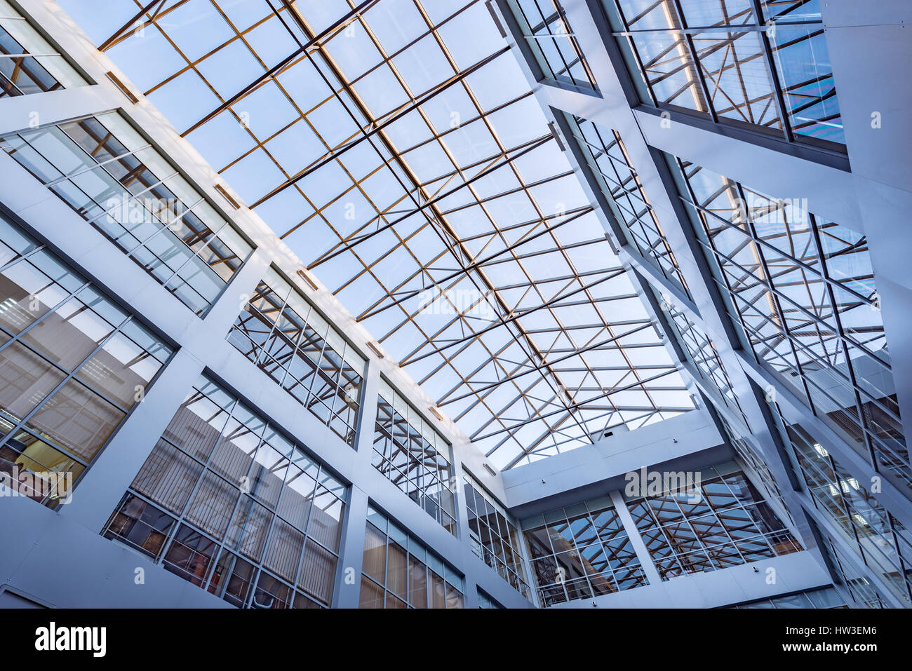 View of the corridor inside the office building Stock Photo - Alamy