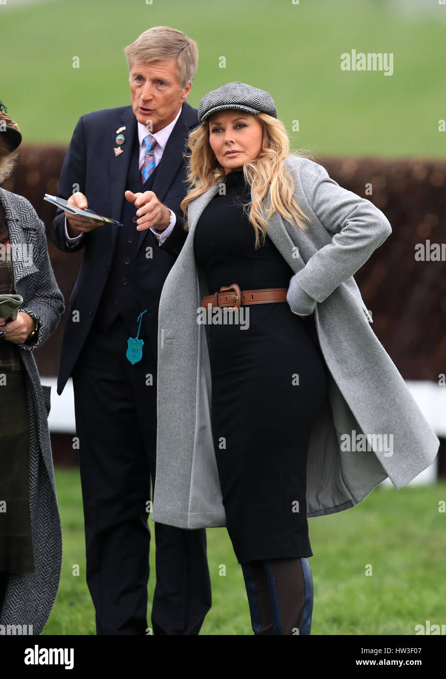 Carol Vorderman and horse trainer Michael Dickinson during St Patrick's ...