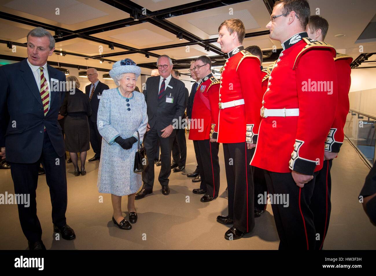 Queen Elizabeth II meets members of the Army band at the official ...