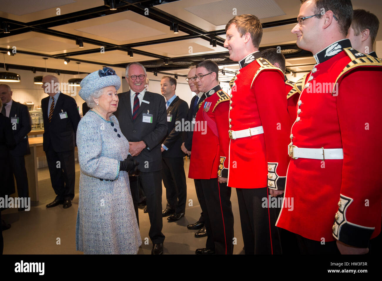 Queen Elizabeth II meets members of the Army band at the official ...