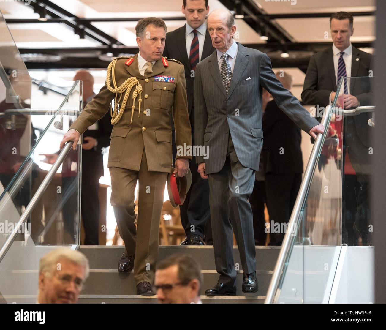 The Duke of Kent (centre right), at the official reopening of the ...