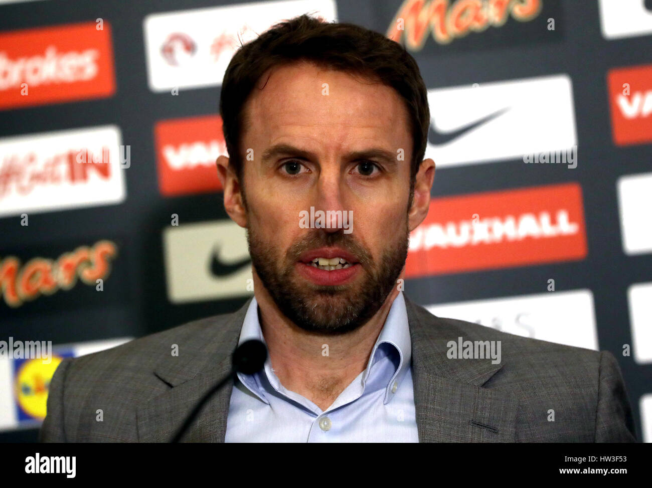 England manager Gareth Southgate during the squad announcement at St ...