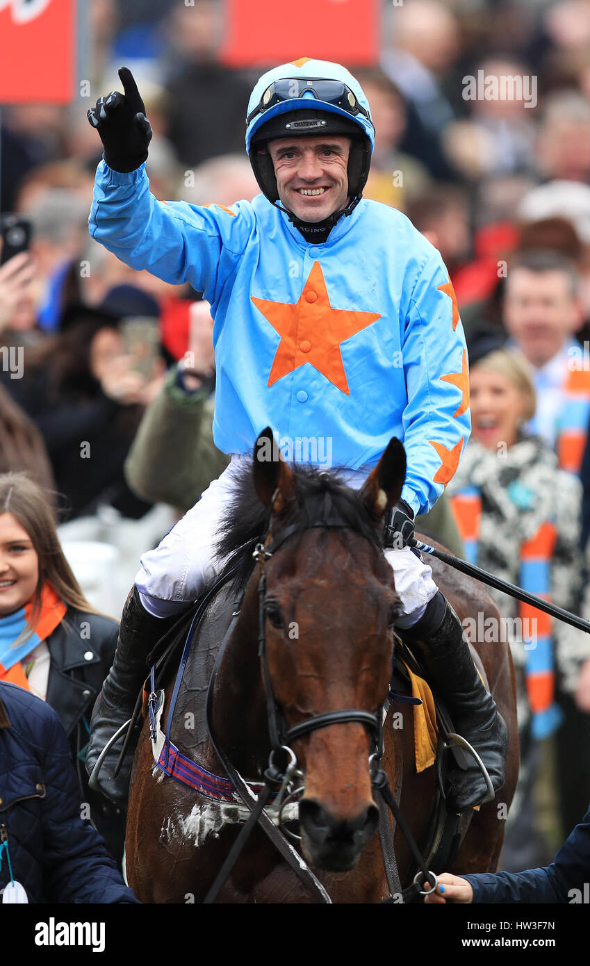 Jockey Ruby Walsh on Un De Sceaux after winning the Ryanair Chase ...