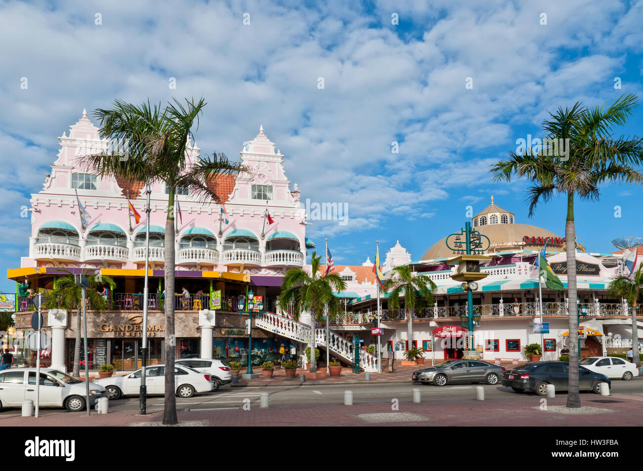 Oranjestad, Aruba - December 1, 2011: On Main Street, Oranjestad ...