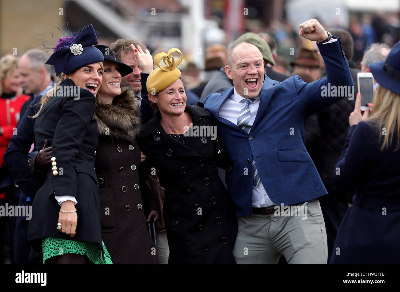 Zara Tindall (second Left), Dolly Maude and Mike Tindall pose for a ...