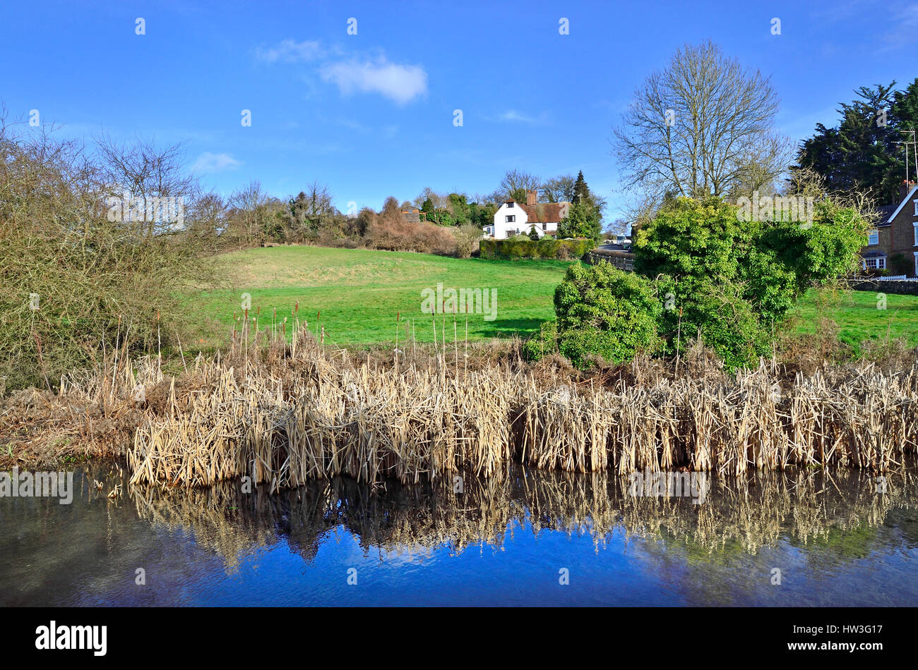 Loose Village, Kent, UK. Loos Brooks - stream running through the ...