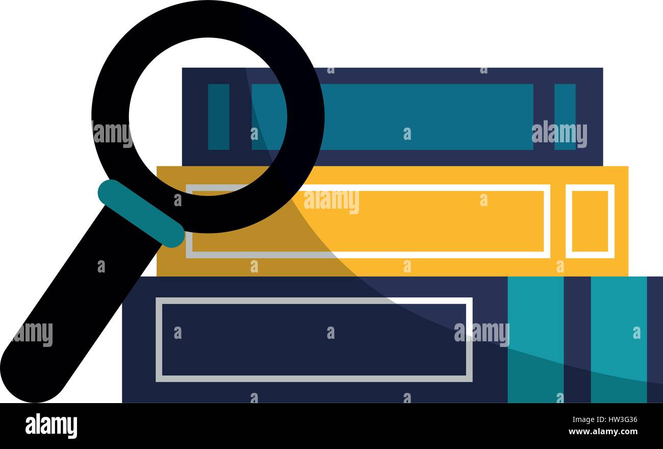 Magnifying glass on stack Stock Vector Images - Alamy