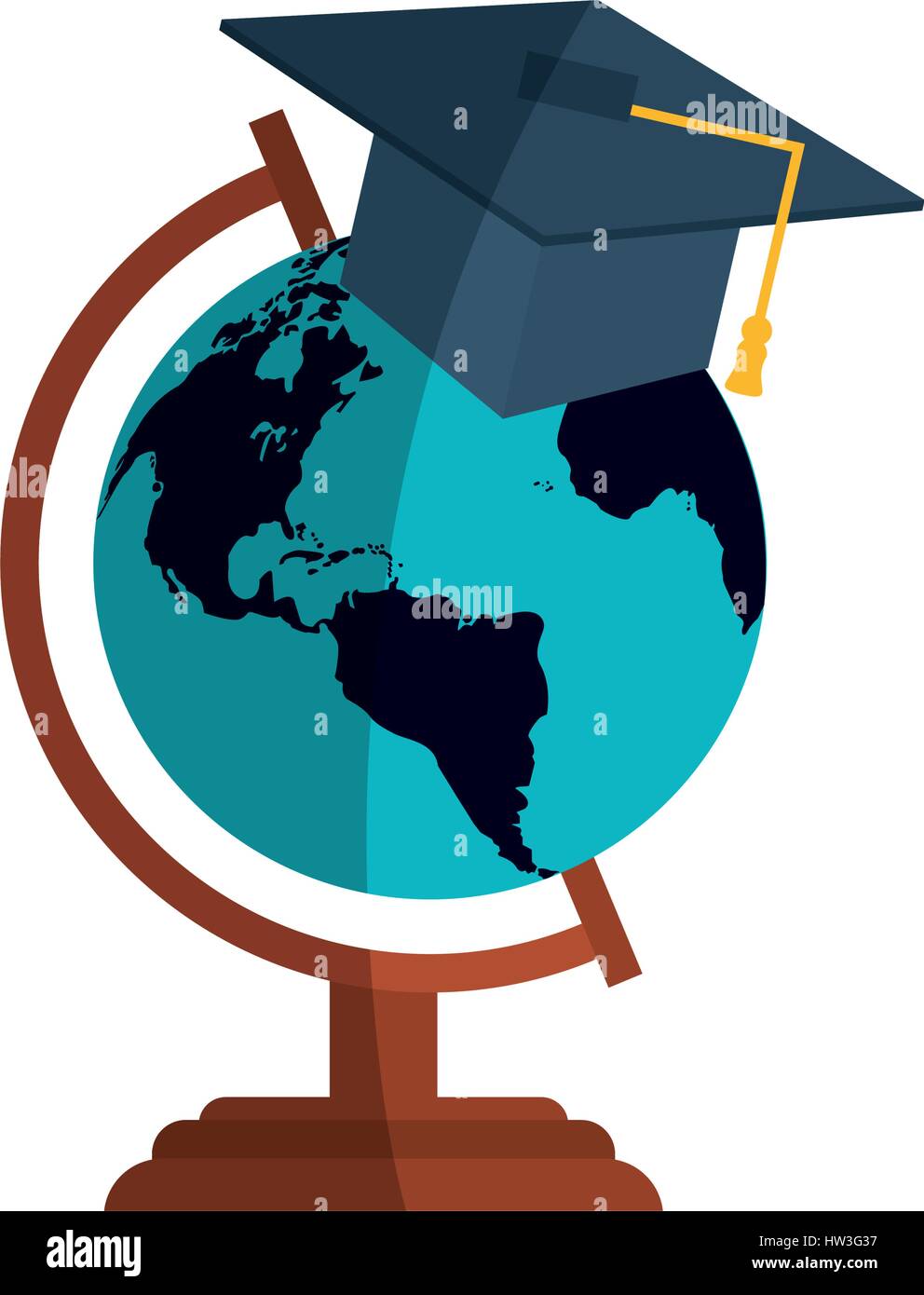 Graduation cap planet icon Stock Vector Images - Alamy