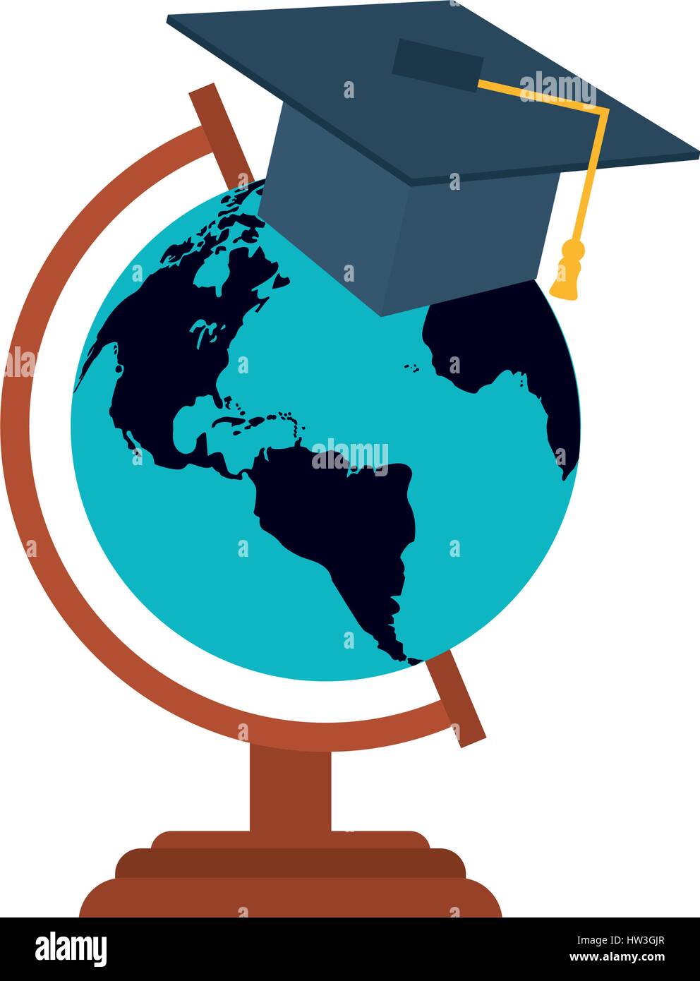 Graduation cap planet icon Stock Vector Images - Alamy
