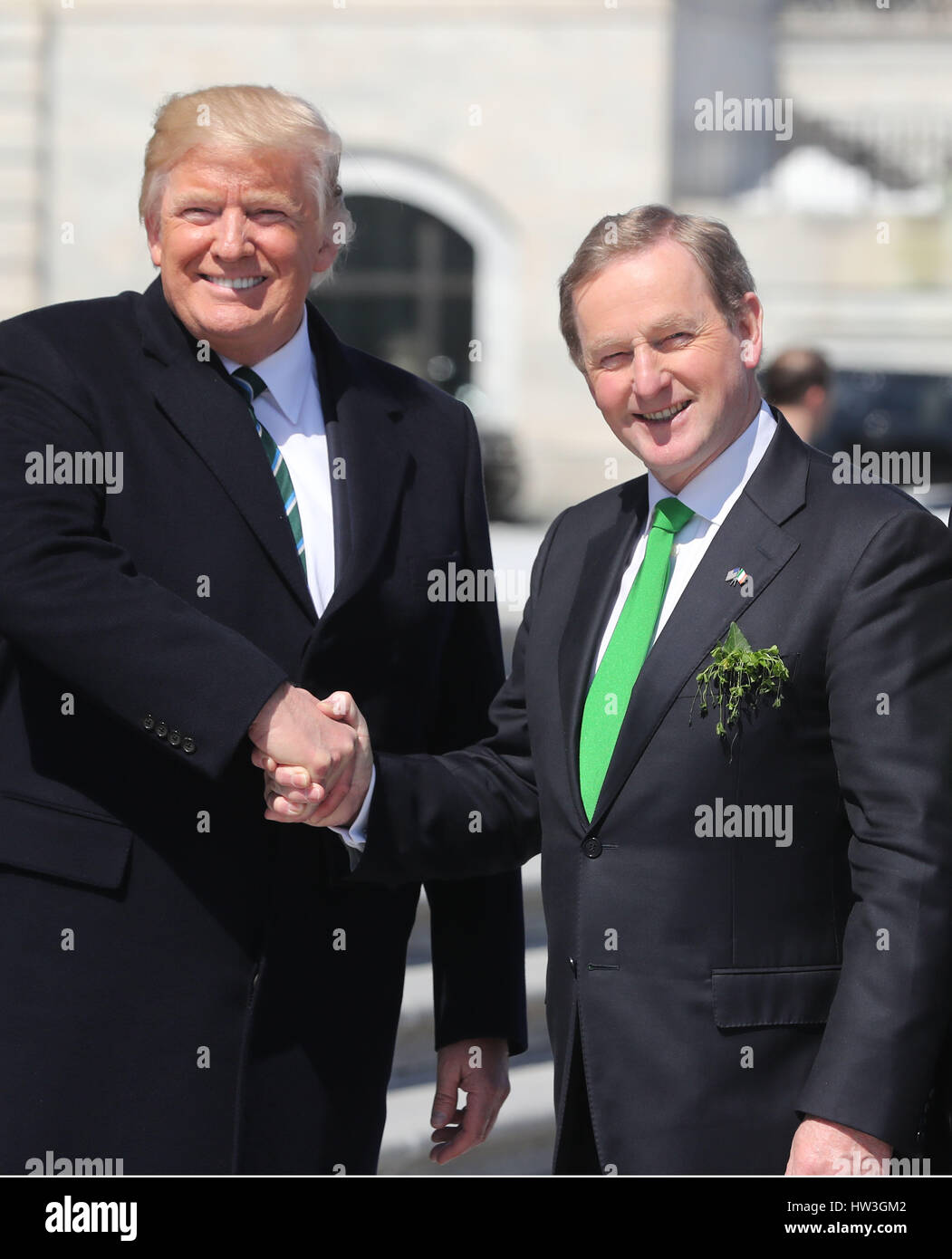 Irish Taoiseach Enda Kenny (right) and US President Donald Trump after ...