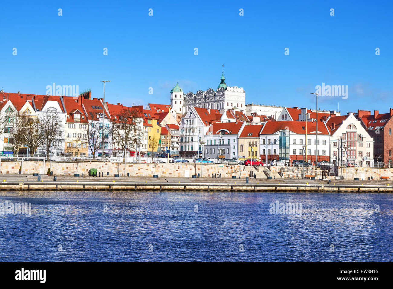 Picture of Szczecin (Stettin) city waterfront, boulevard view, Poland ...