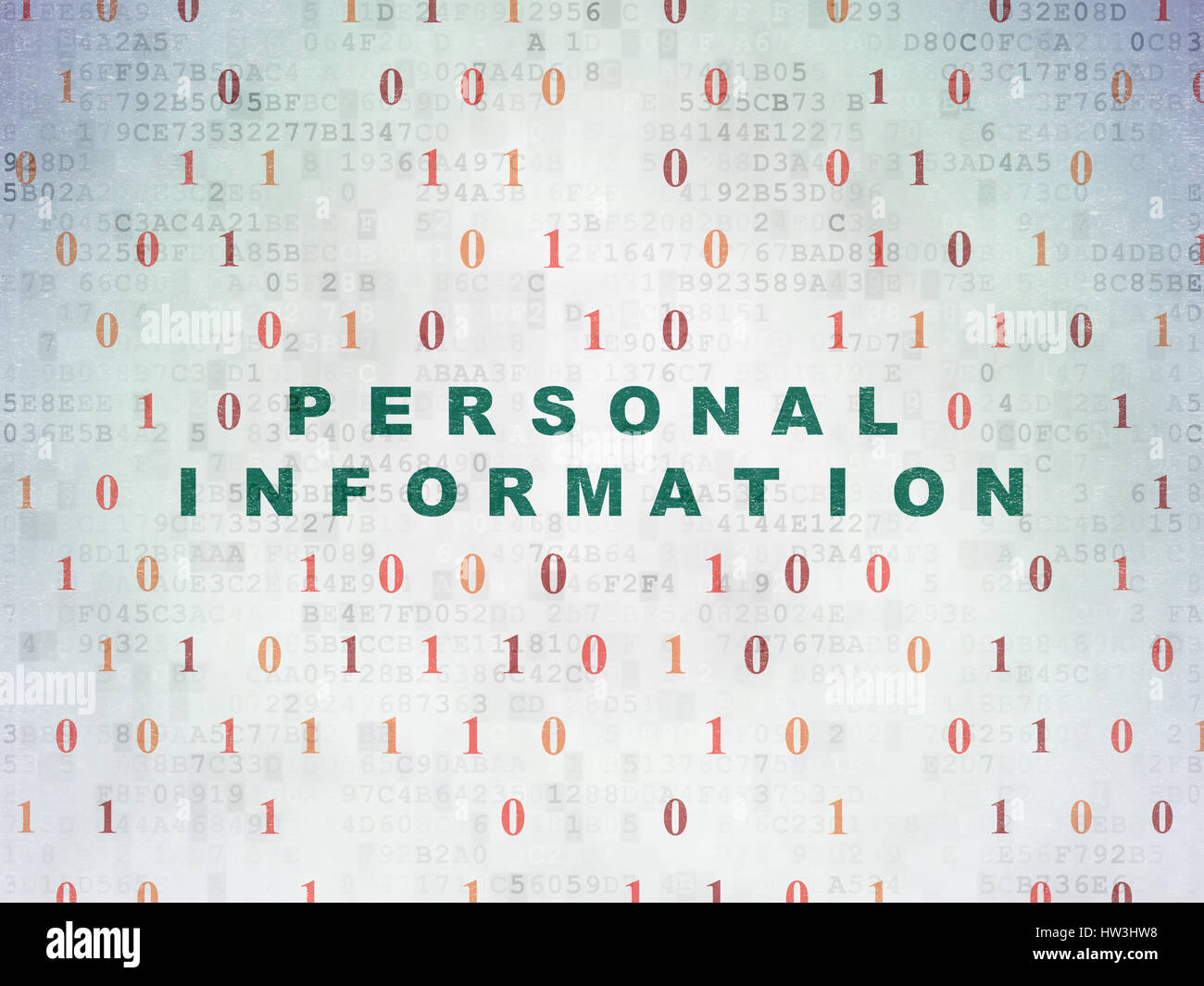 Security concept: Painted green text Personal Information on Digital ...