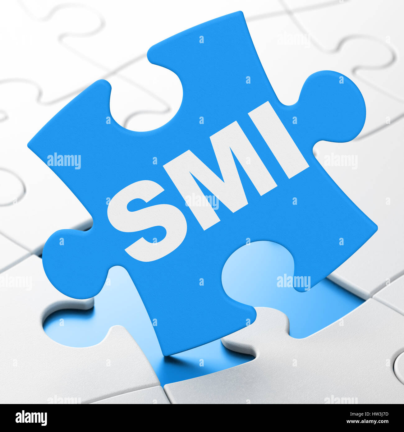 Stock market indexes concept: SMI on Blue puzzle pieces background, 3D ...