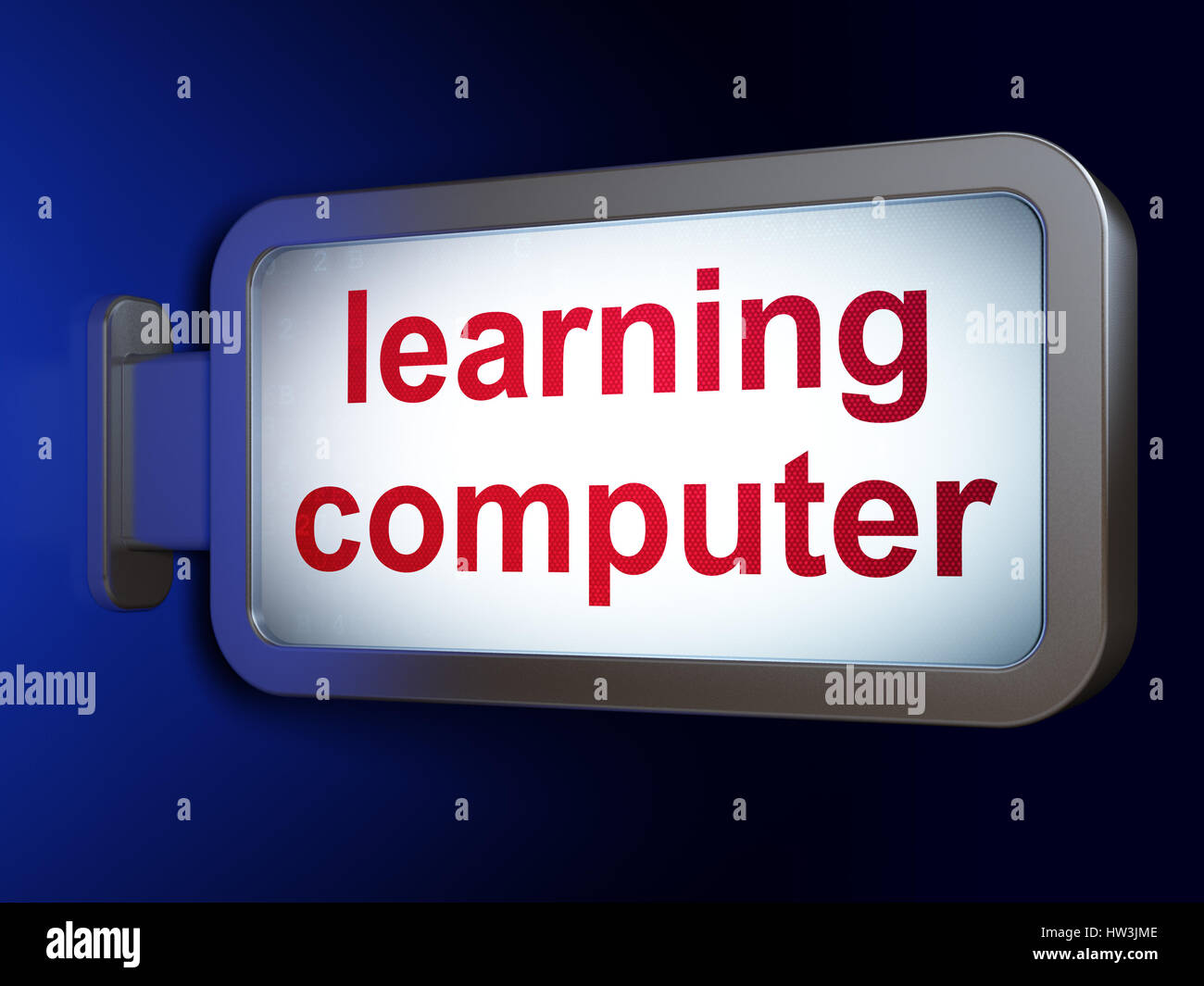 Studying concept: Learning Computer on advertising billboard background ...