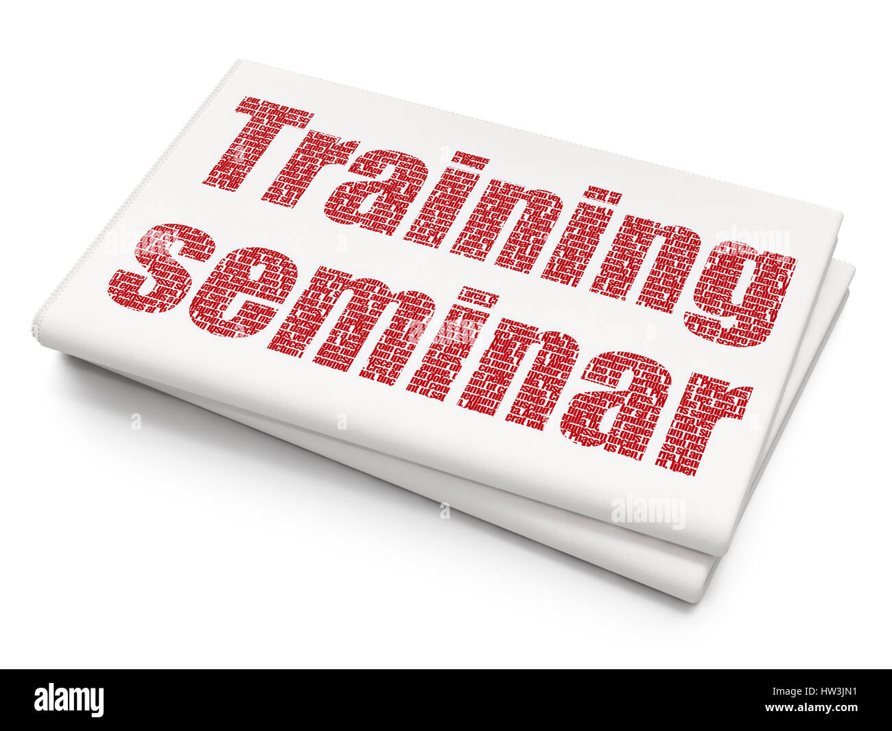 Learning concept: Pixelated red text Training Seminar on Blank ...