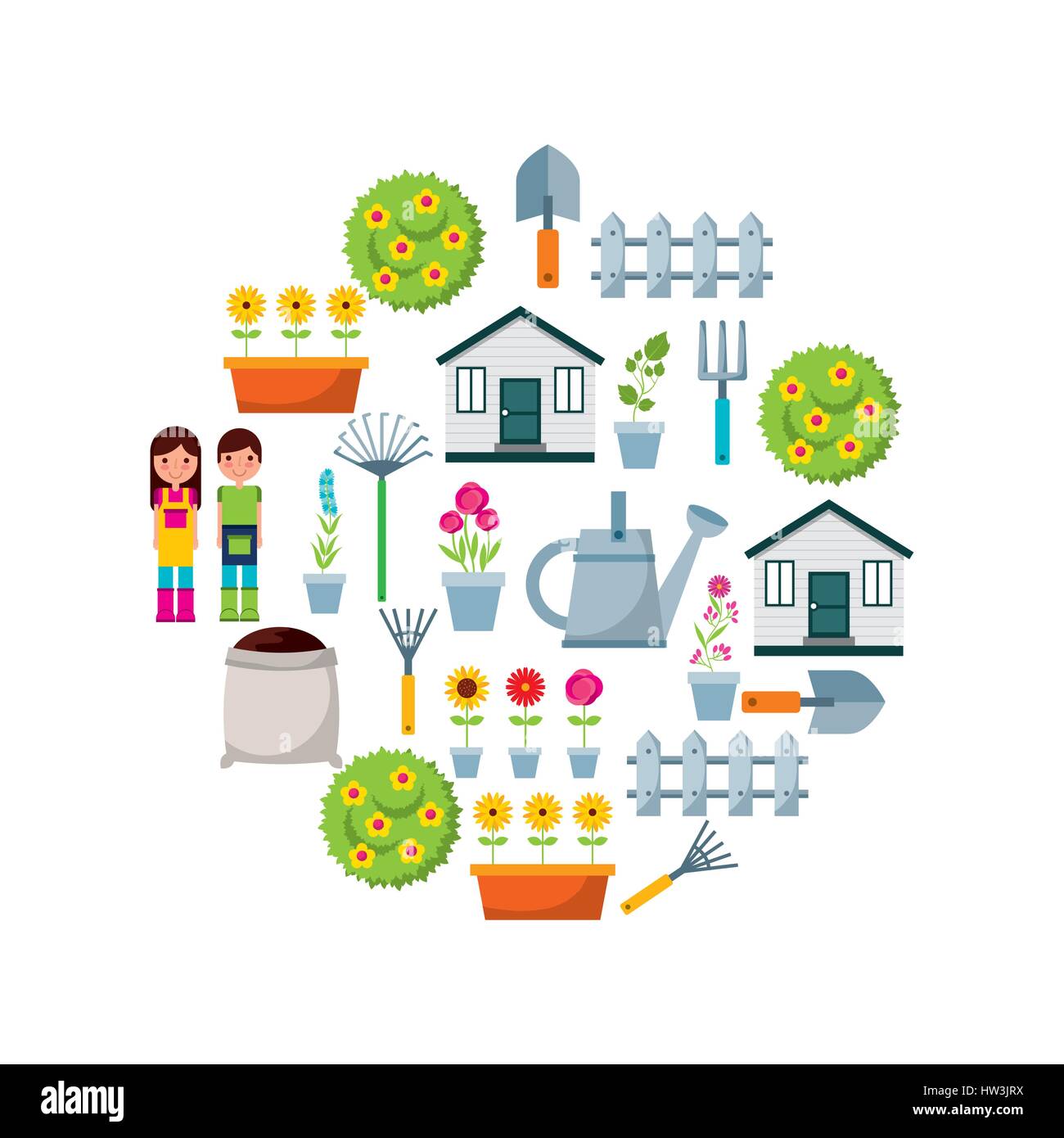 beautiful garden design Stock Vector Image & Art - Alamy