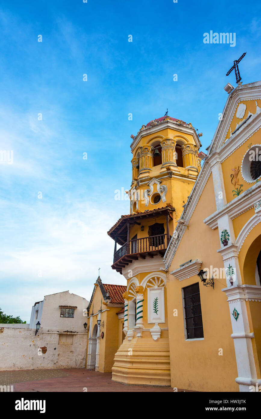 View of the beautiful Santa Barbara church in Mompox, Colombia Stock ...
