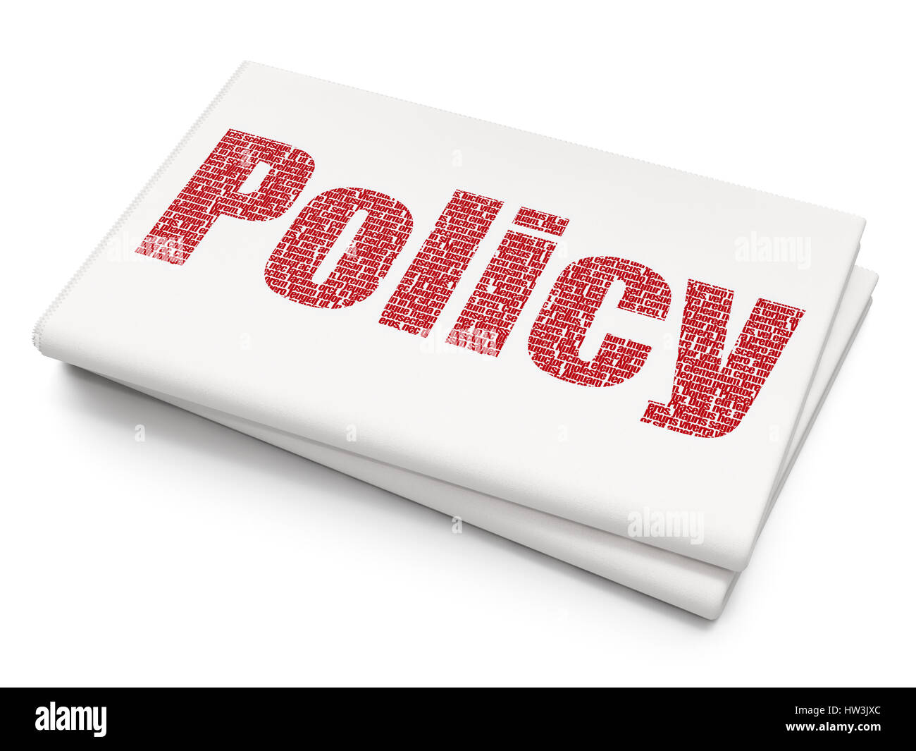 Insurance concept: Pixelated red text Policy on Blank Newspaper ...