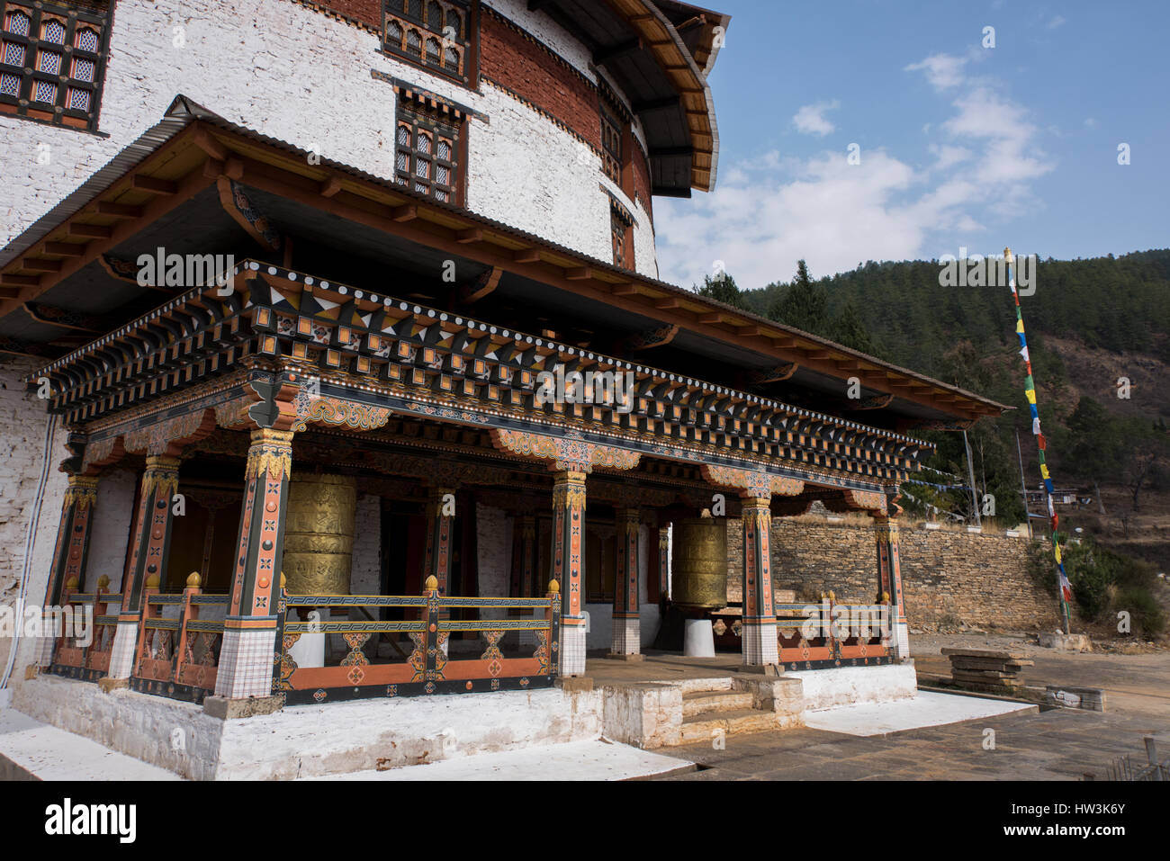 Bhutan, Paro, capital of Paro District aka Dzongkhag. Ancient ...
