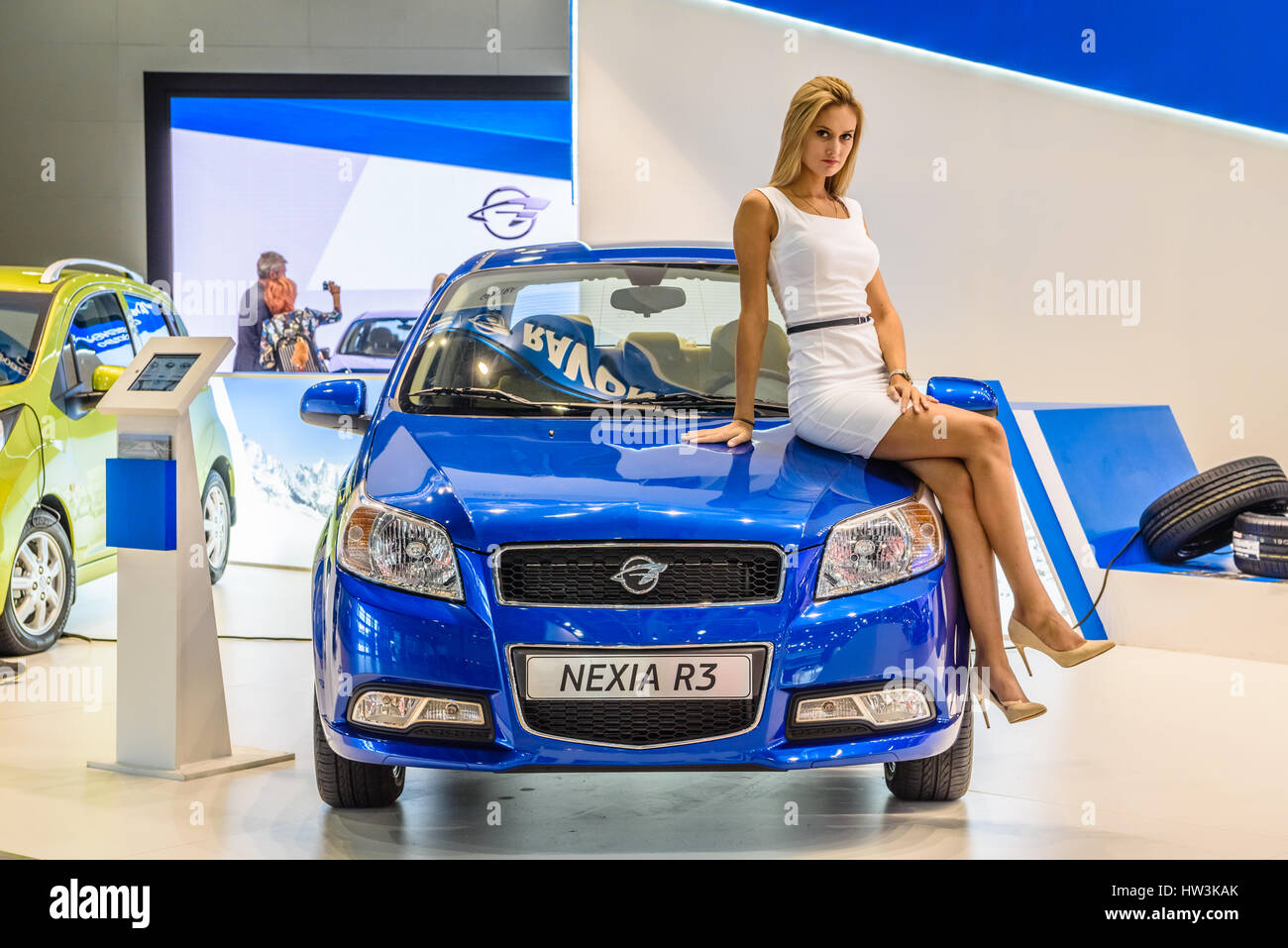 MOSCOW - AUG 2016: Ravon Nexia R3 presented at MIAS Moscow ...