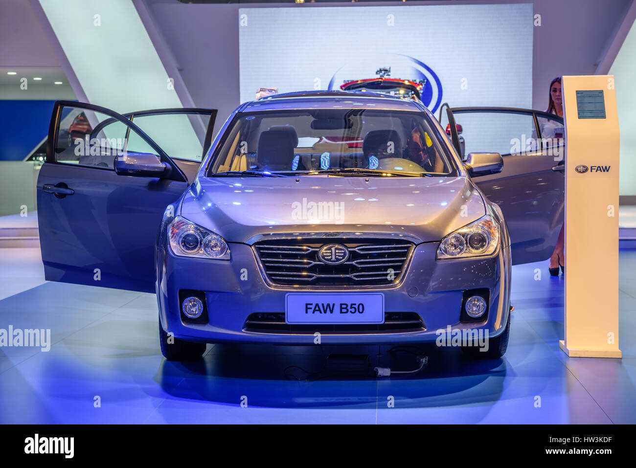 MOSCOW - AUG 2016: FAW B50 presented at MIAS Moscow International ...