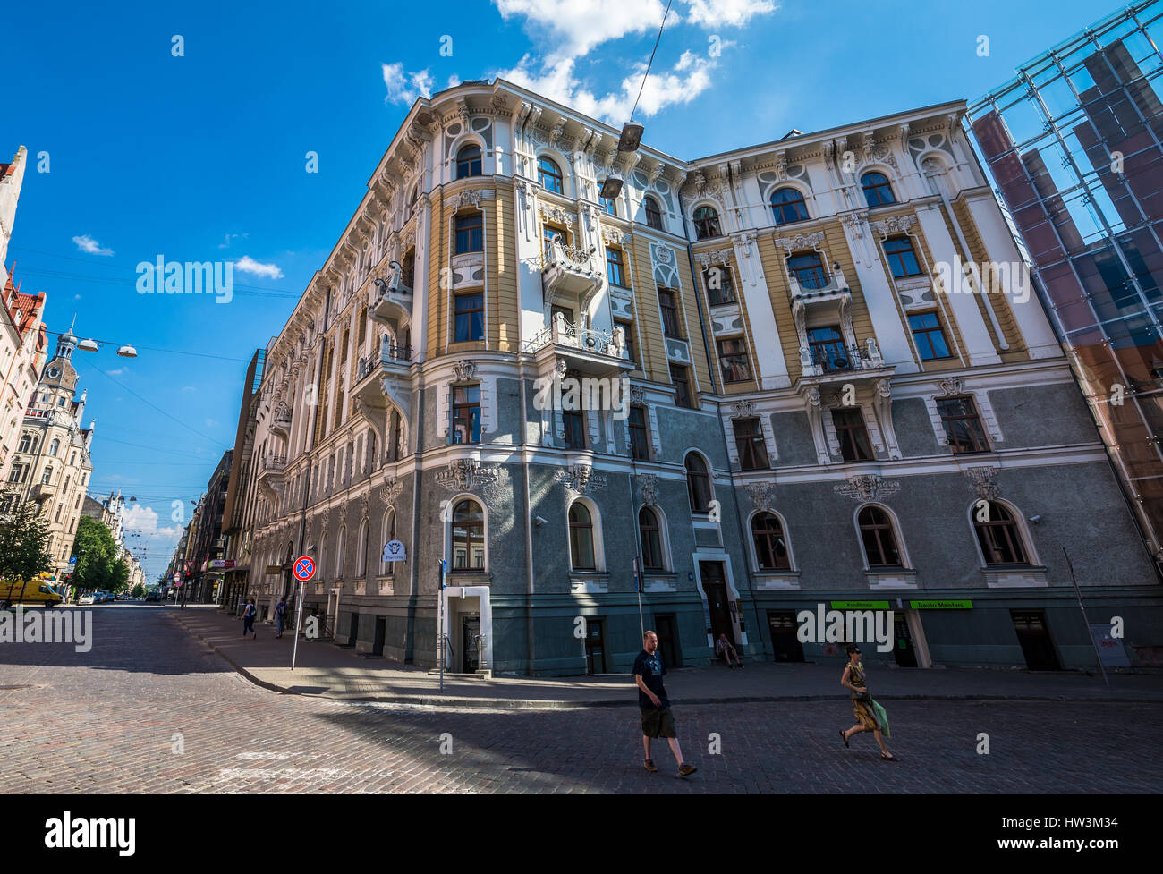 Residential building on Gertrudes Street in Riga, capital city of ...