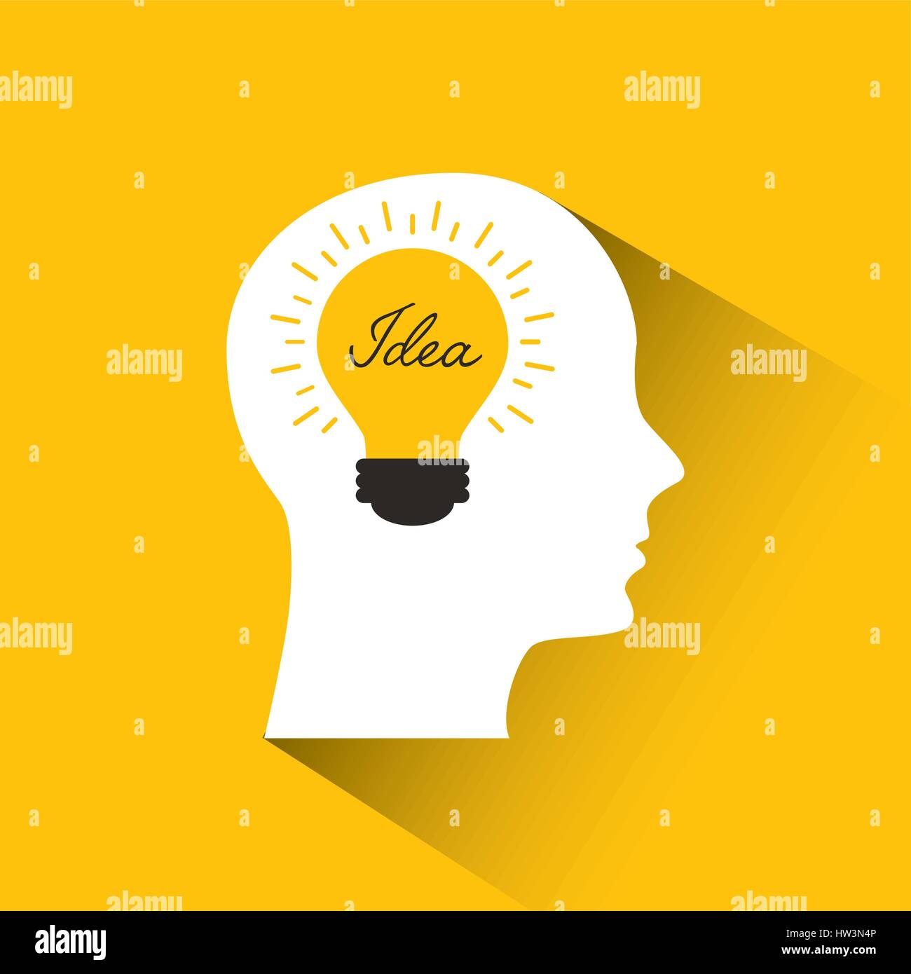 head with bulb light icon Stock Vector Image & Art - Alamy