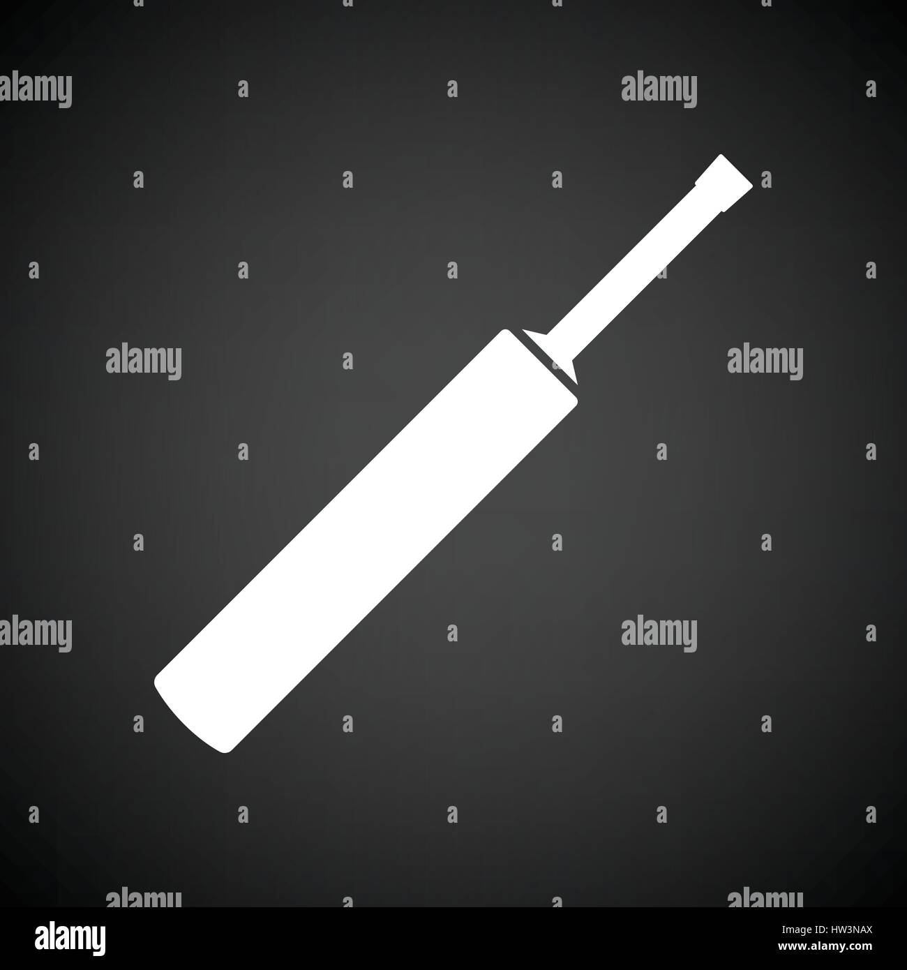 Cricket bat icon. Black background with white. Vector illustration ...