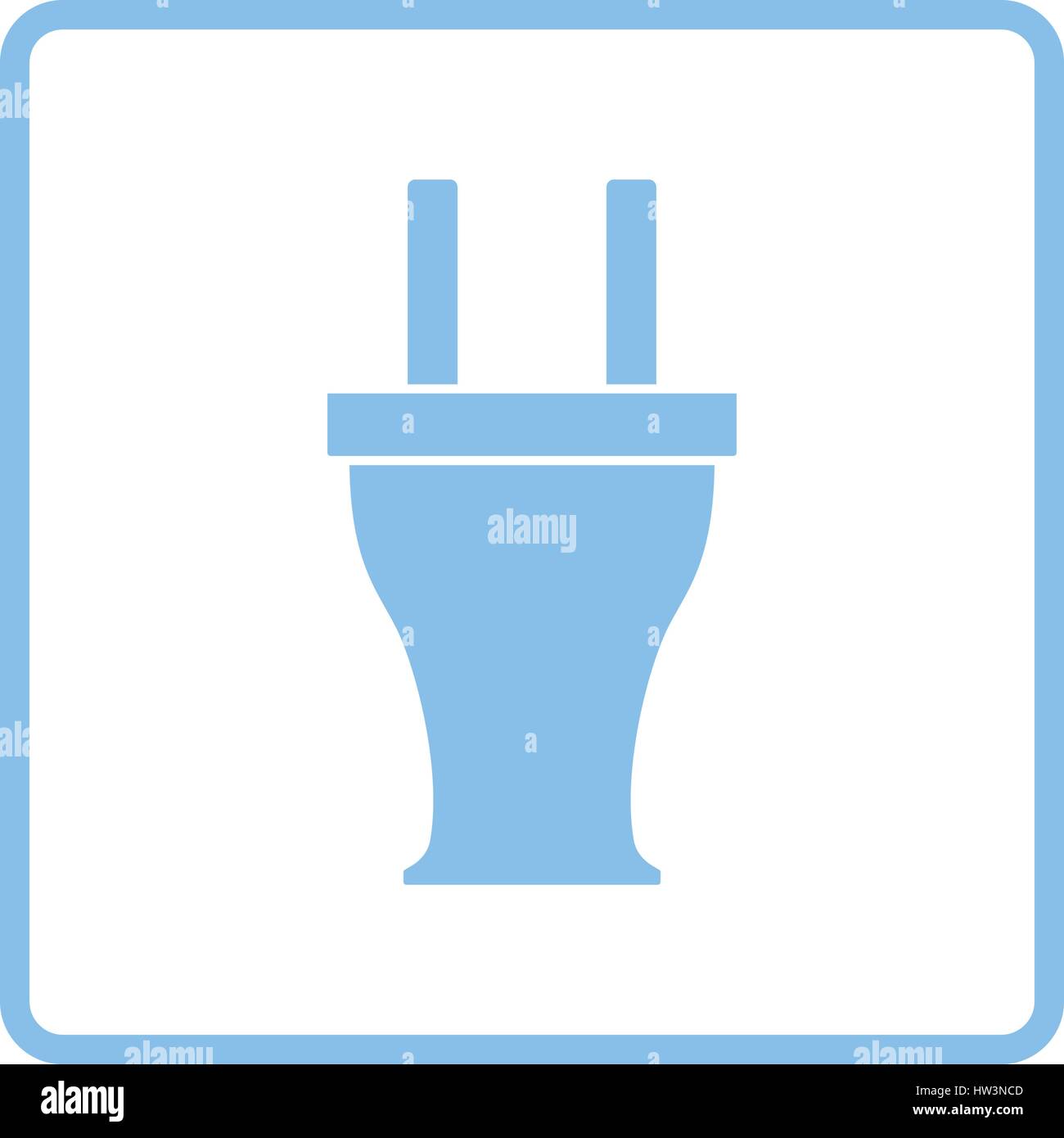 Electrical plug icon. Blue frame design. Vector illustration Stock ...