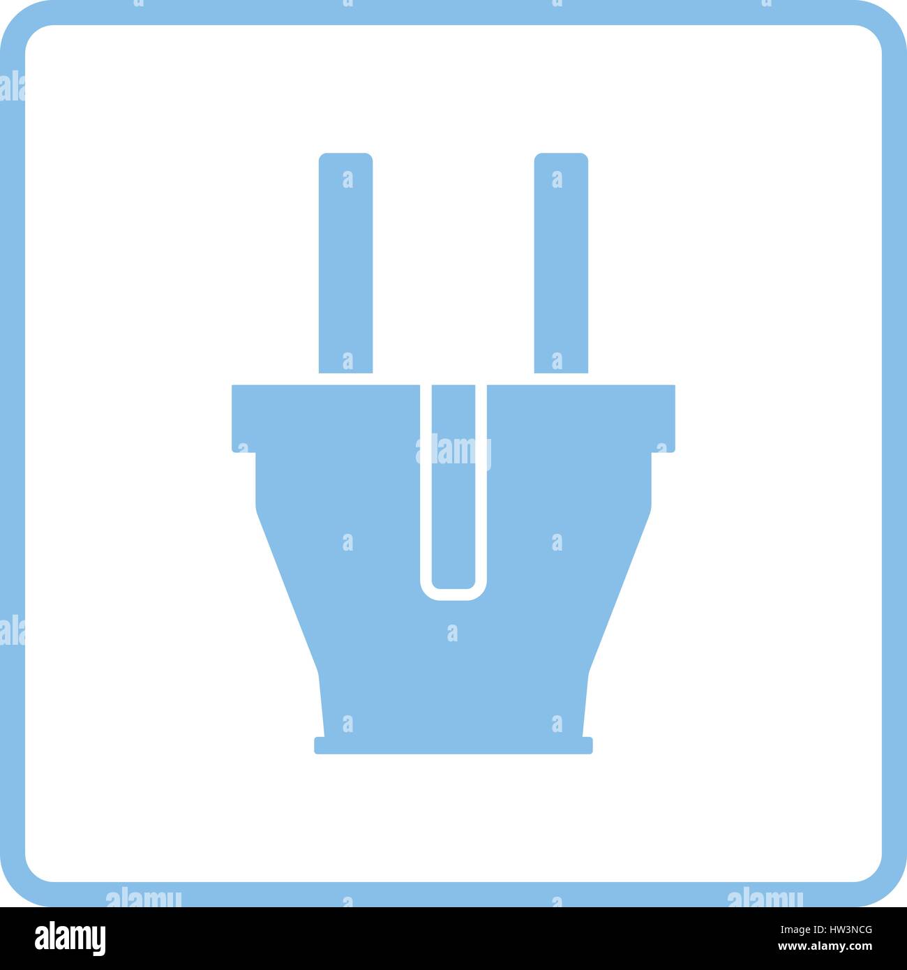 Electrical plug icon. Blue frame design. Vector illustration Stock ...