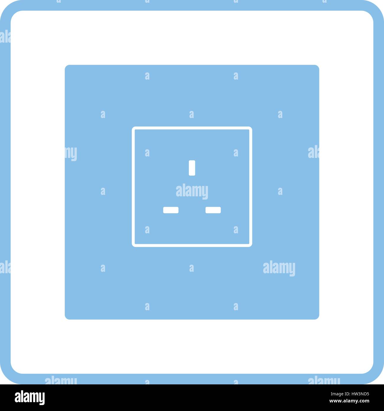 Great britain electrical socket icon. Blue frame design. Vector ...