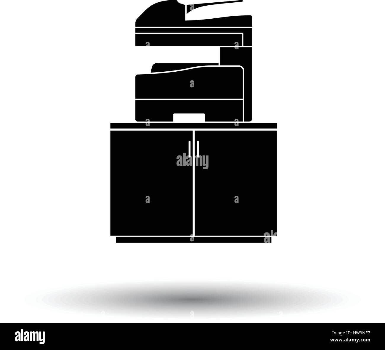 Copying machine icon. White background with shadow design. Vector ...