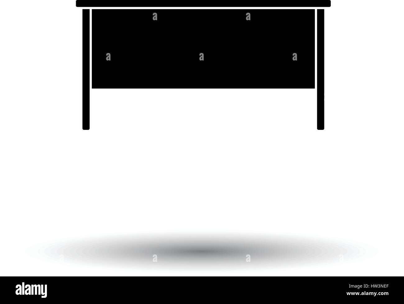 Office table icon. White background with shadow design. Vector ...
