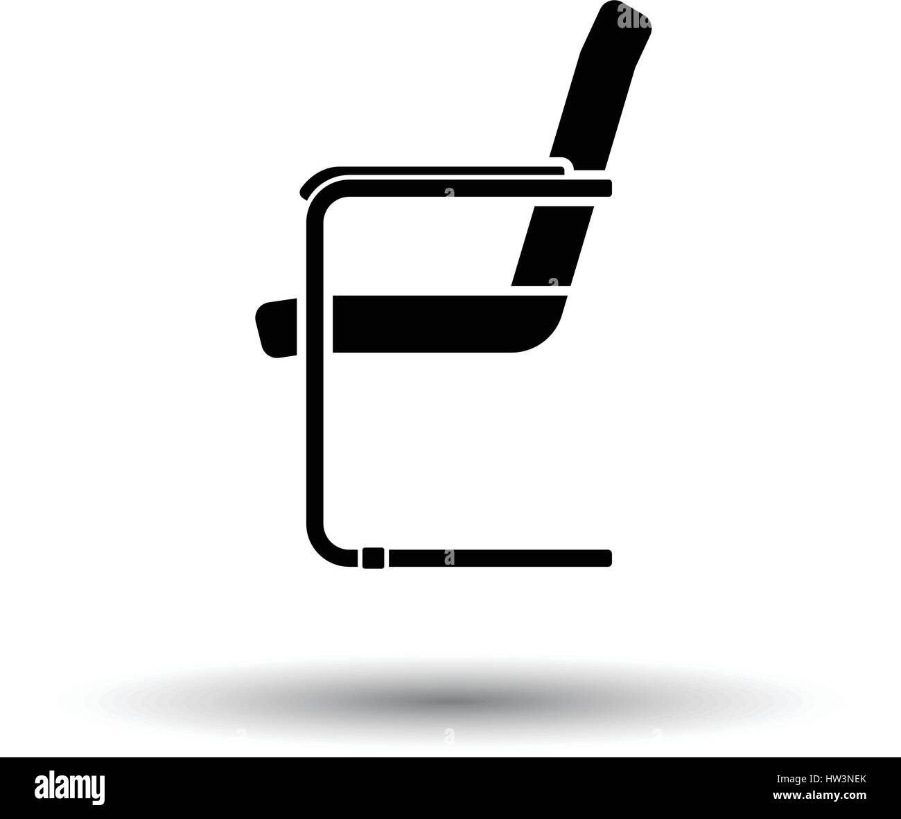 Guest office chair icon. White background with shadow design. Vector ...
