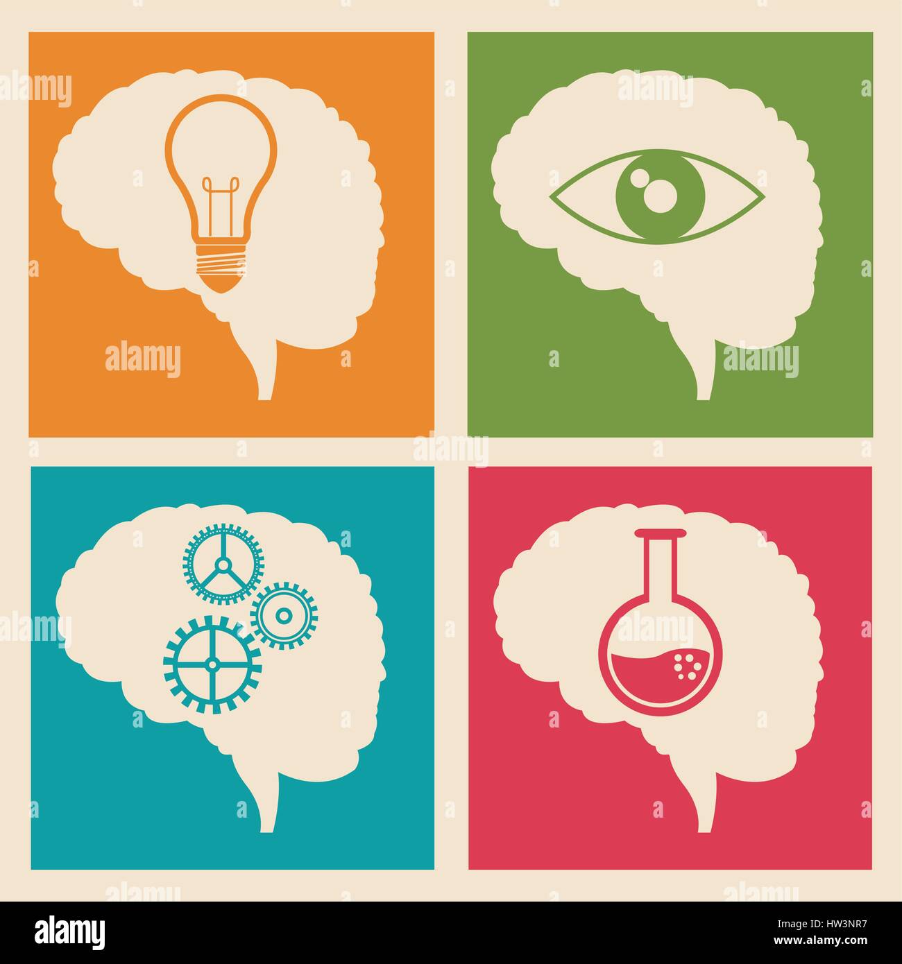 set brain idea learn gear Stock Vector Image & Art - Alamy