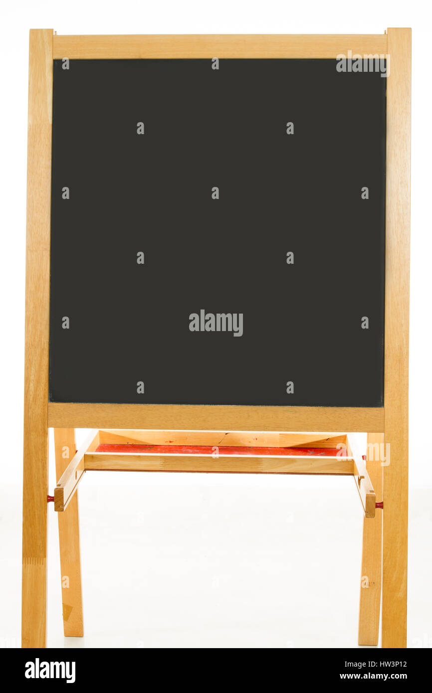 Blank menu blackboad or chalkboard in isolated plain white background ...
